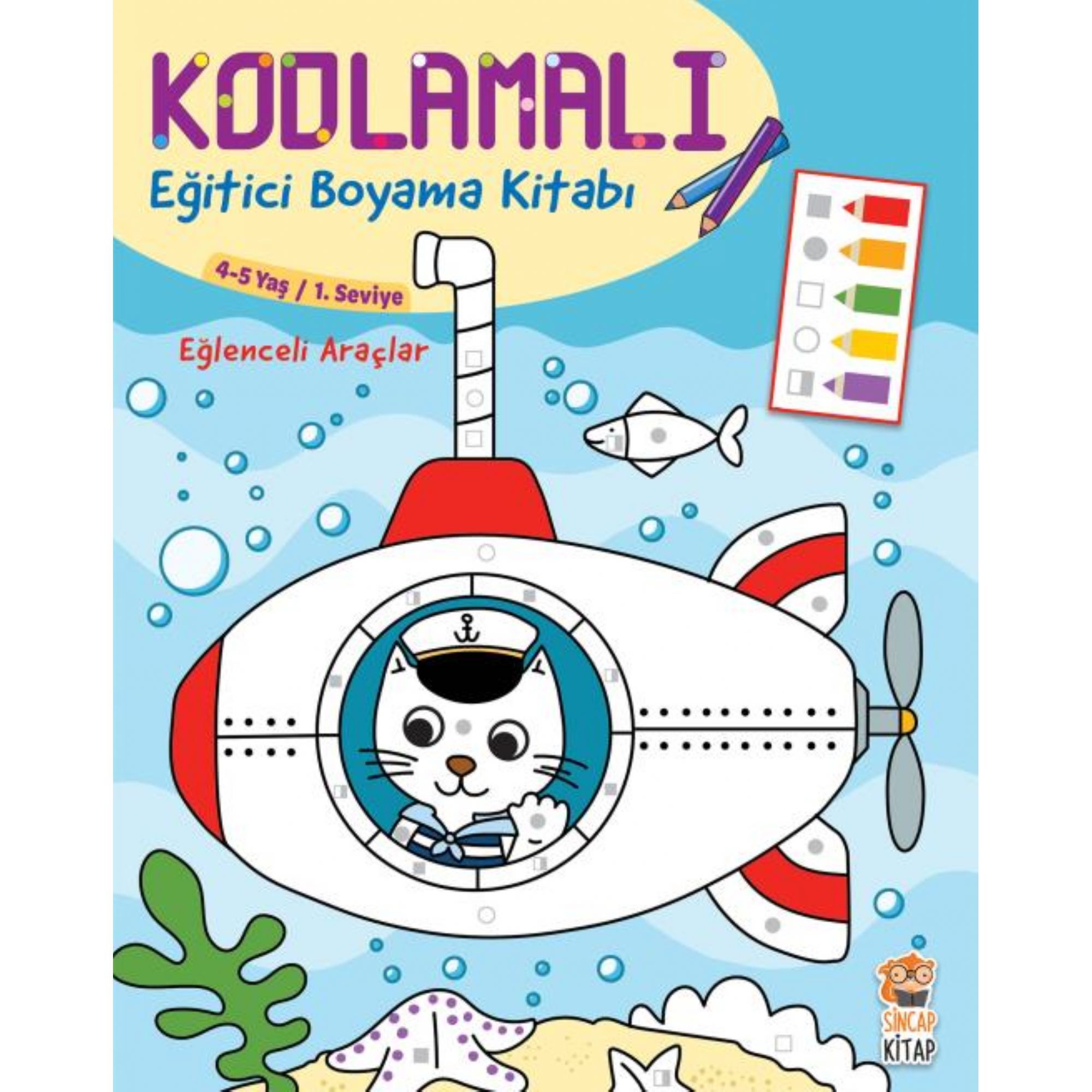 Kodlamalı Eğitici Boyama Kitabı - Eğlenceli Araçlar |Okul öncesi Kitap ...